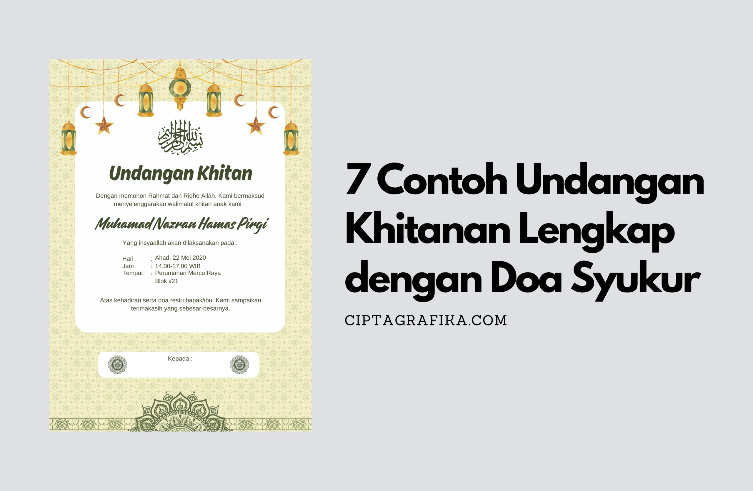 7 Contoh Undangan Khitanan Lengkap dengan Doa Syukur - Percetakan ...